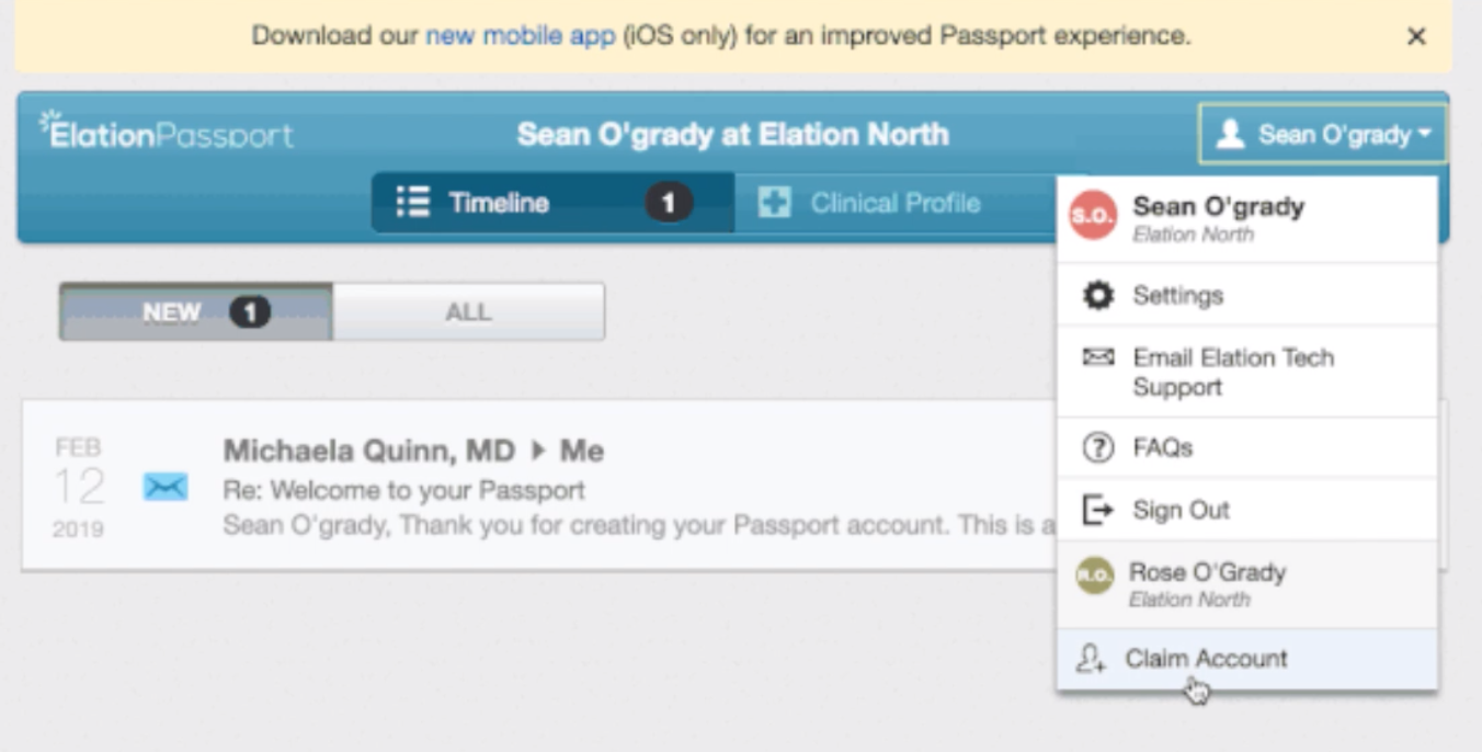 How patients can access multiple Passport accounts with One Login
