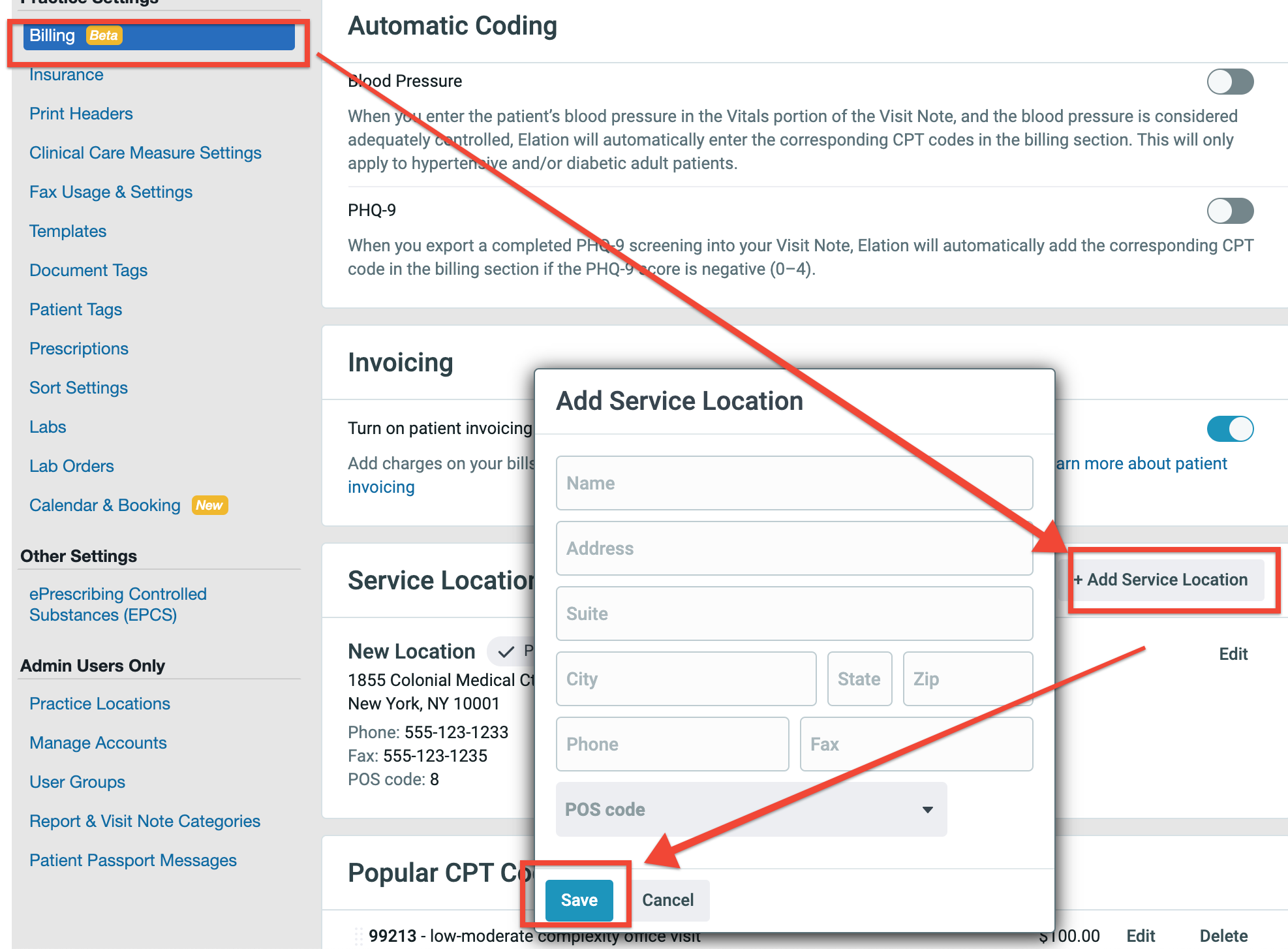 Adding Multiple Practice Locations
