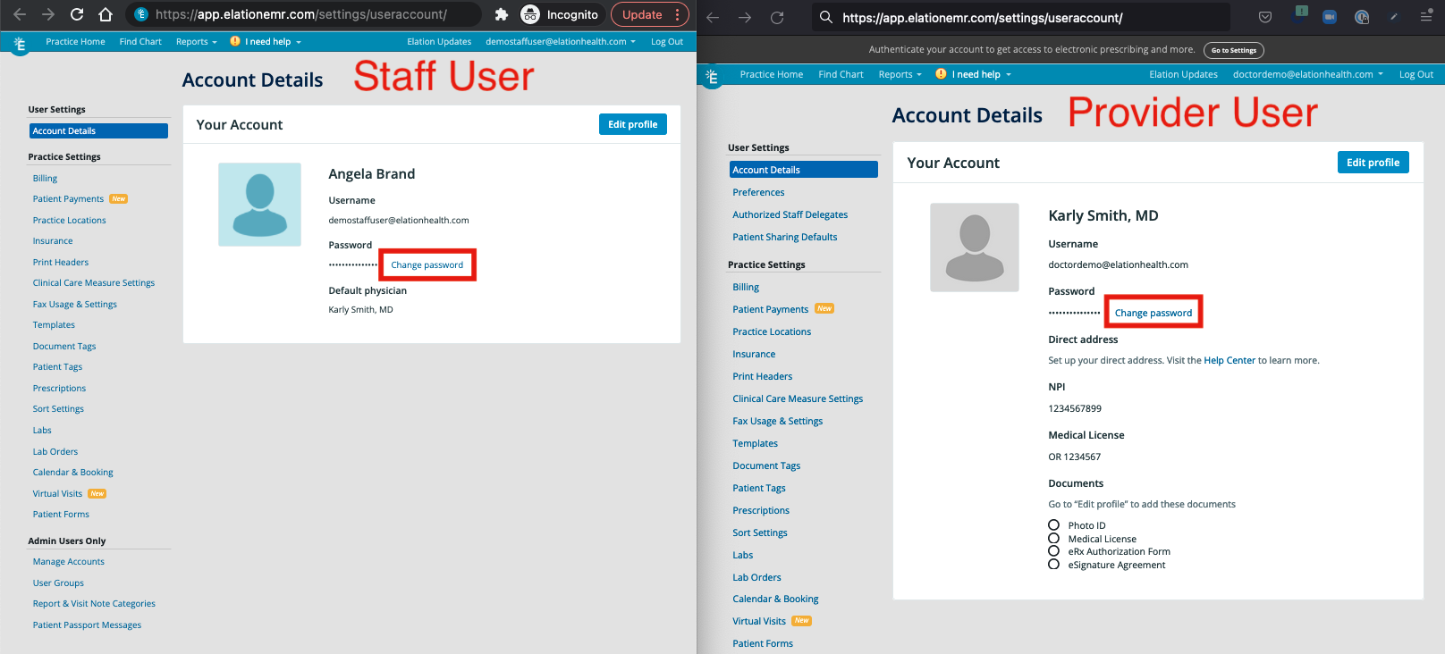 User Accounts Guide- Changing your password