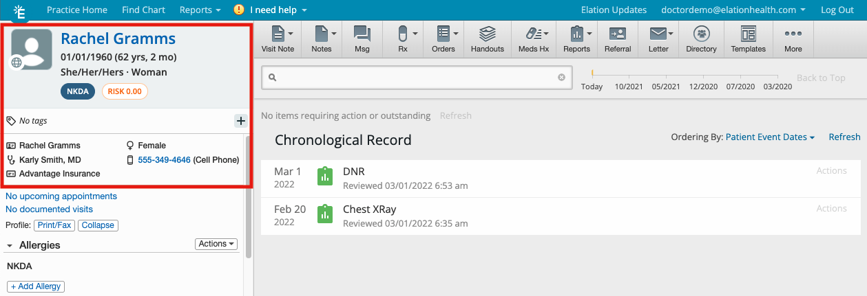 Clinical Profile Guide- A snapshot of the patient's health status