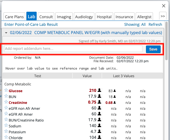 Patient Reports Guide- Receiving lab results from lab interfaces