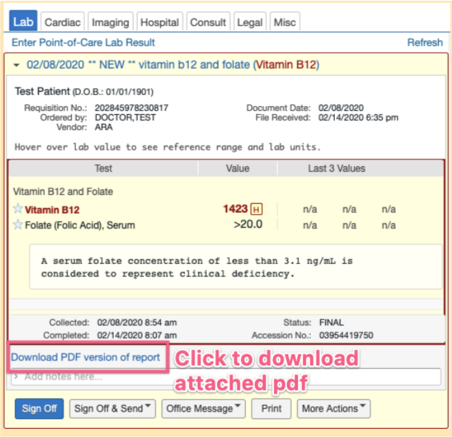 Patient Reports Guide- Receiving lab results from lab interfaces