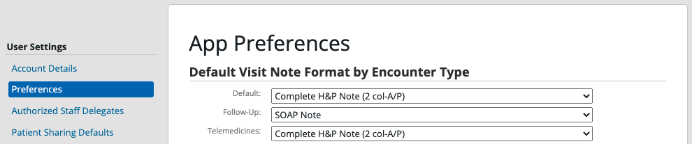 Visit Note Documentation Guide- Visit Note Formats