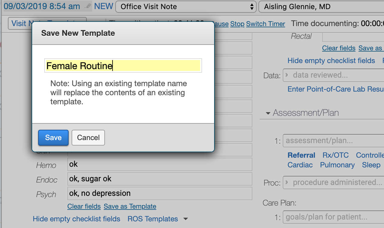 Physical Exam (PE) and Review of Systems (ROS) Templates
