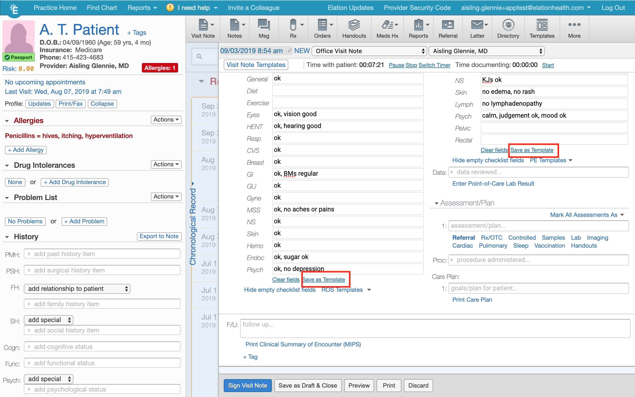 Physical Exam (PE) and Review of Systems (ROS) Templates