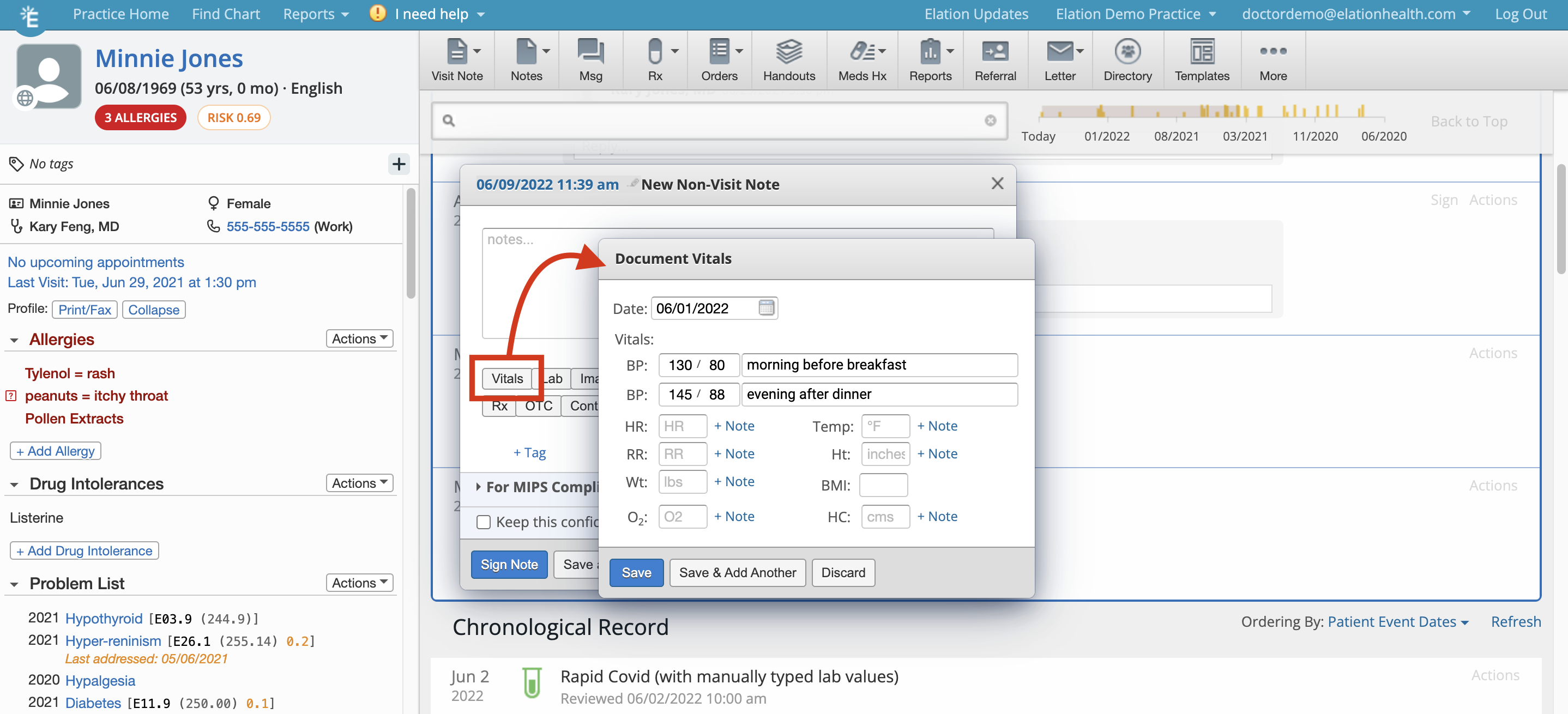 Patient Chart Guide- Adding historical vitals