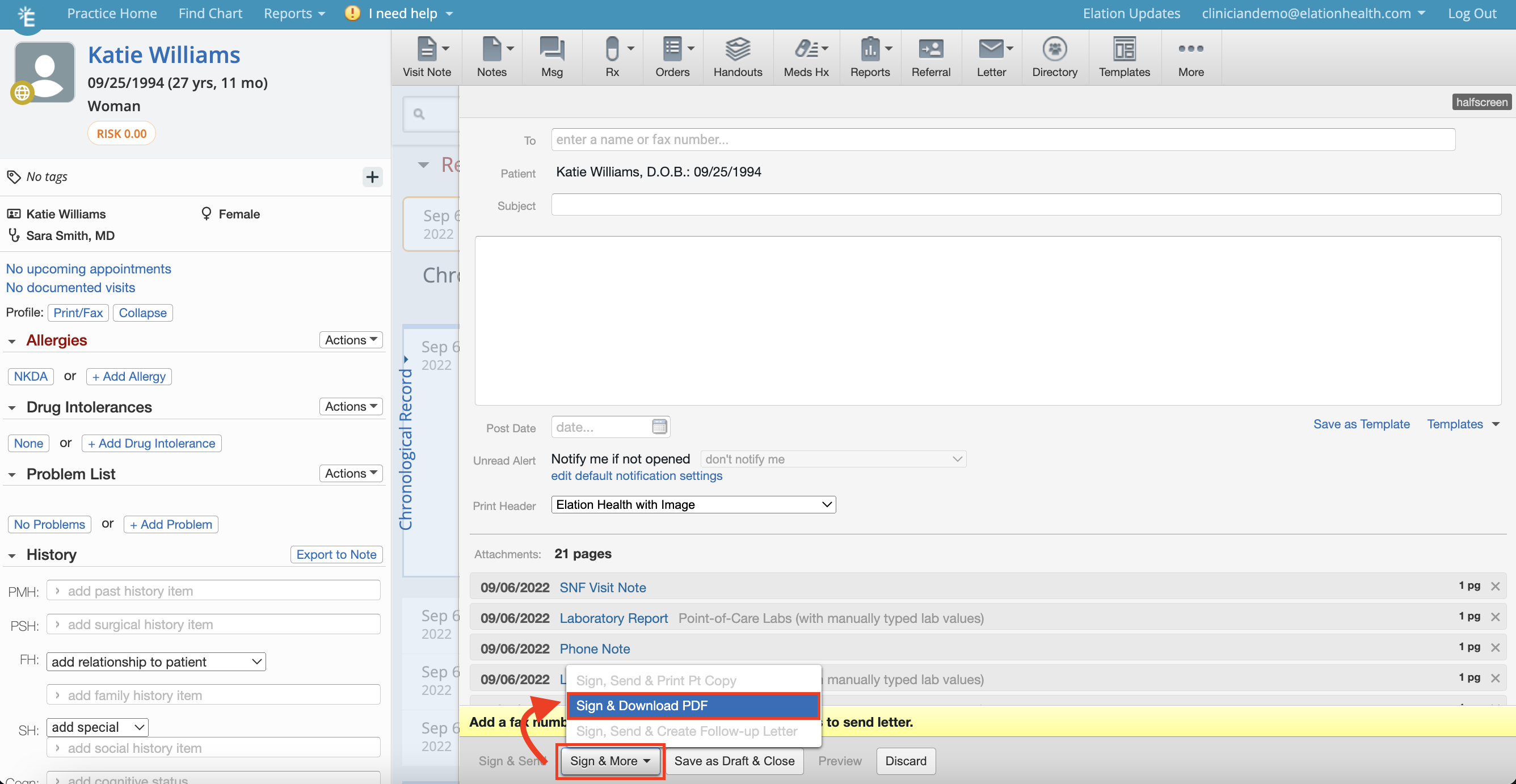 Patient Chart Guide- How to share a patient's entire chart