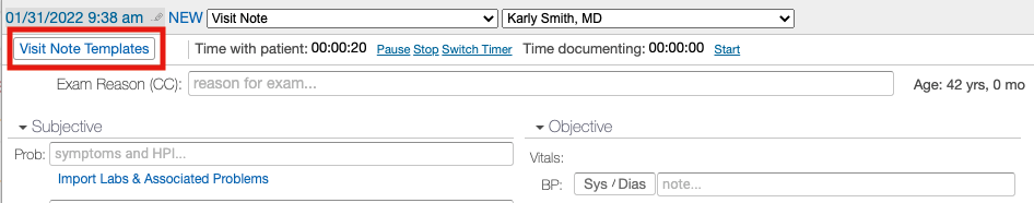 Visit Note Templates Guide