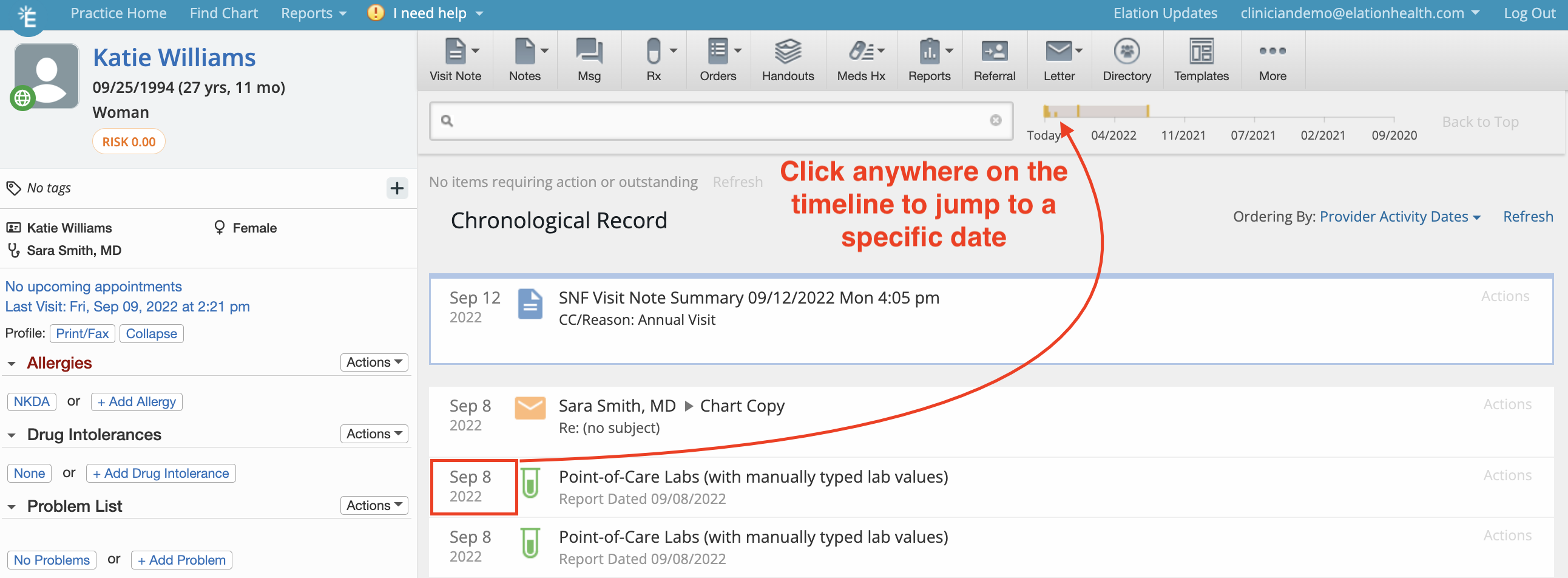 Chronological Record Introduction- A timeline of your patient's records