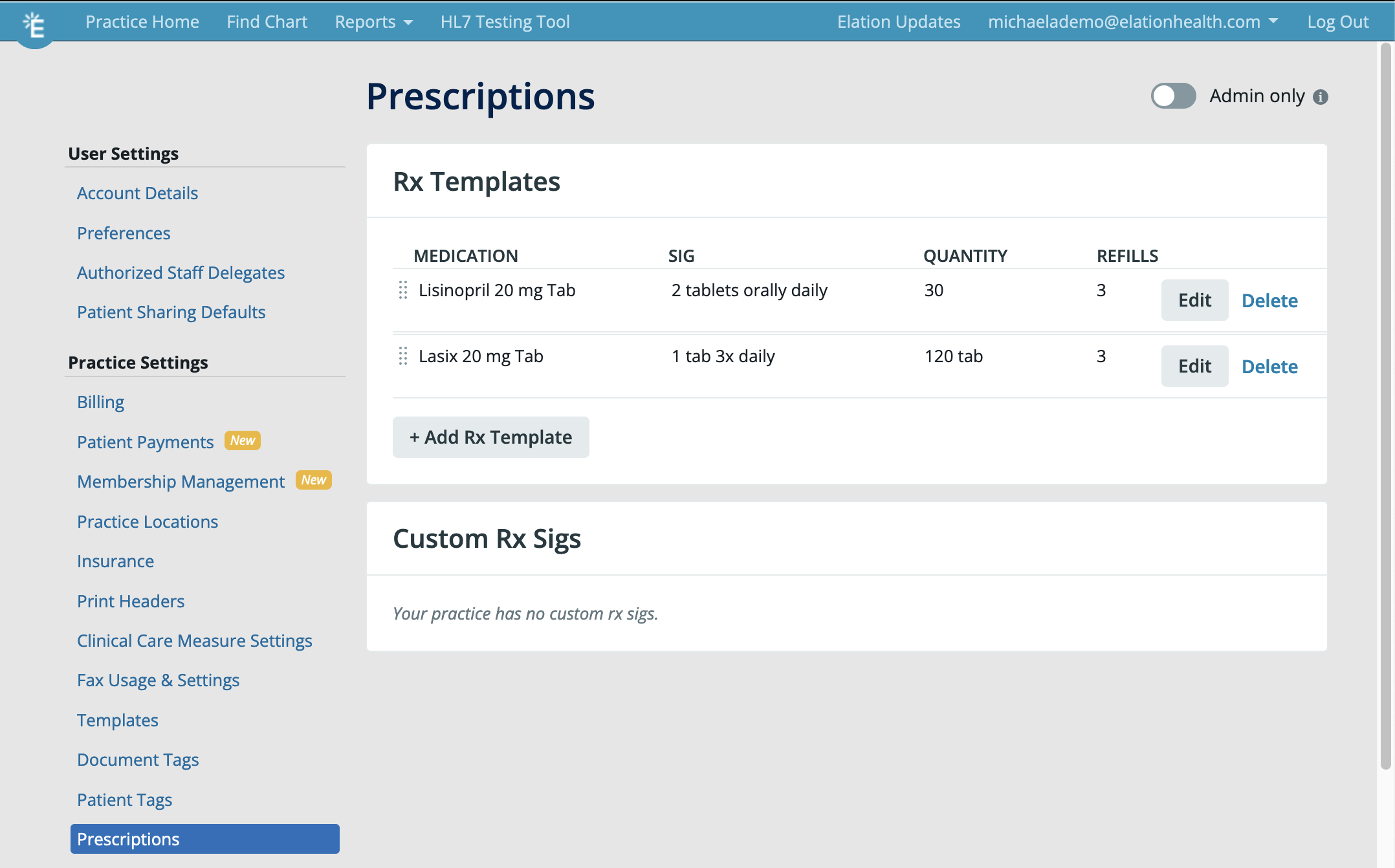 Prescription (Rx) Templates Guide