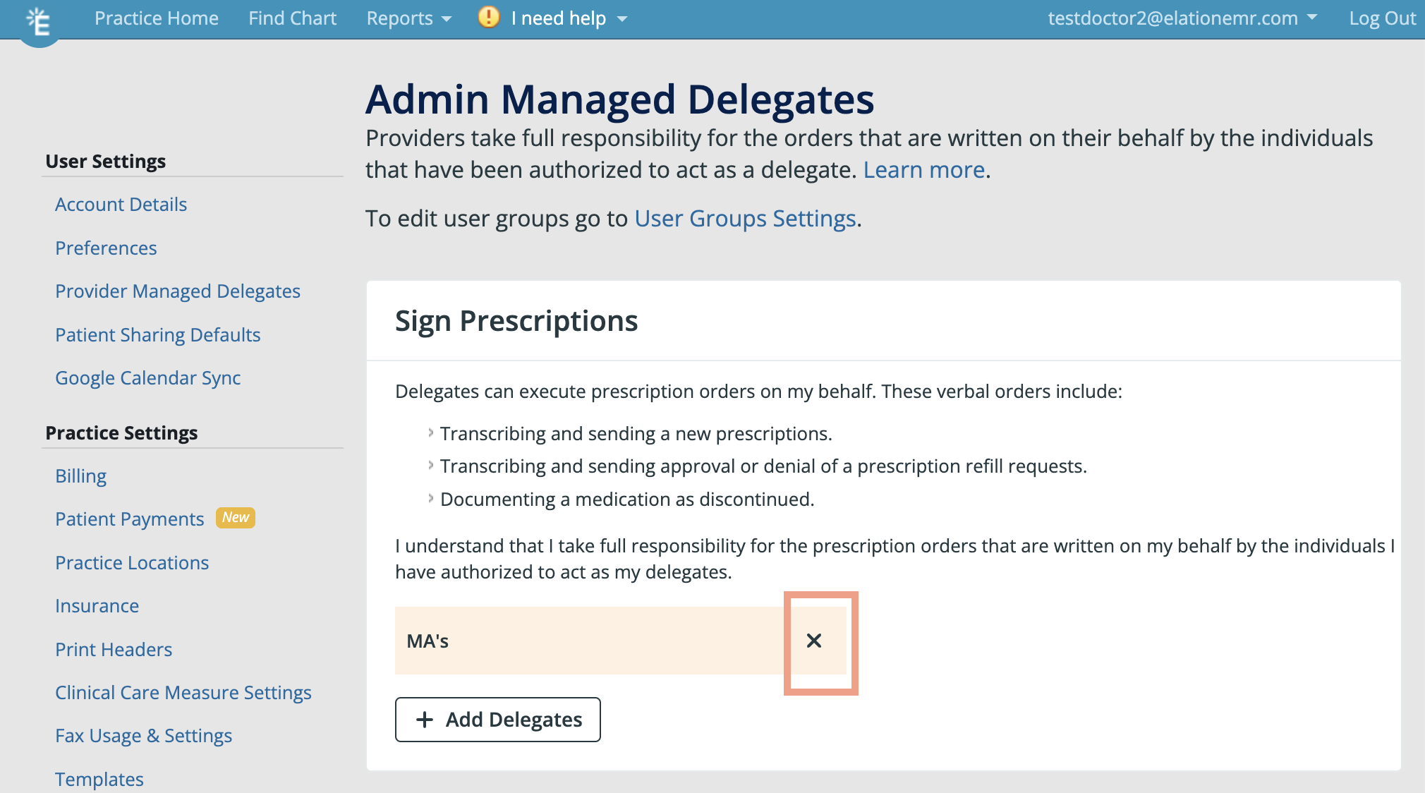 User Accounts Guide- Utilizing authorized staff delegates