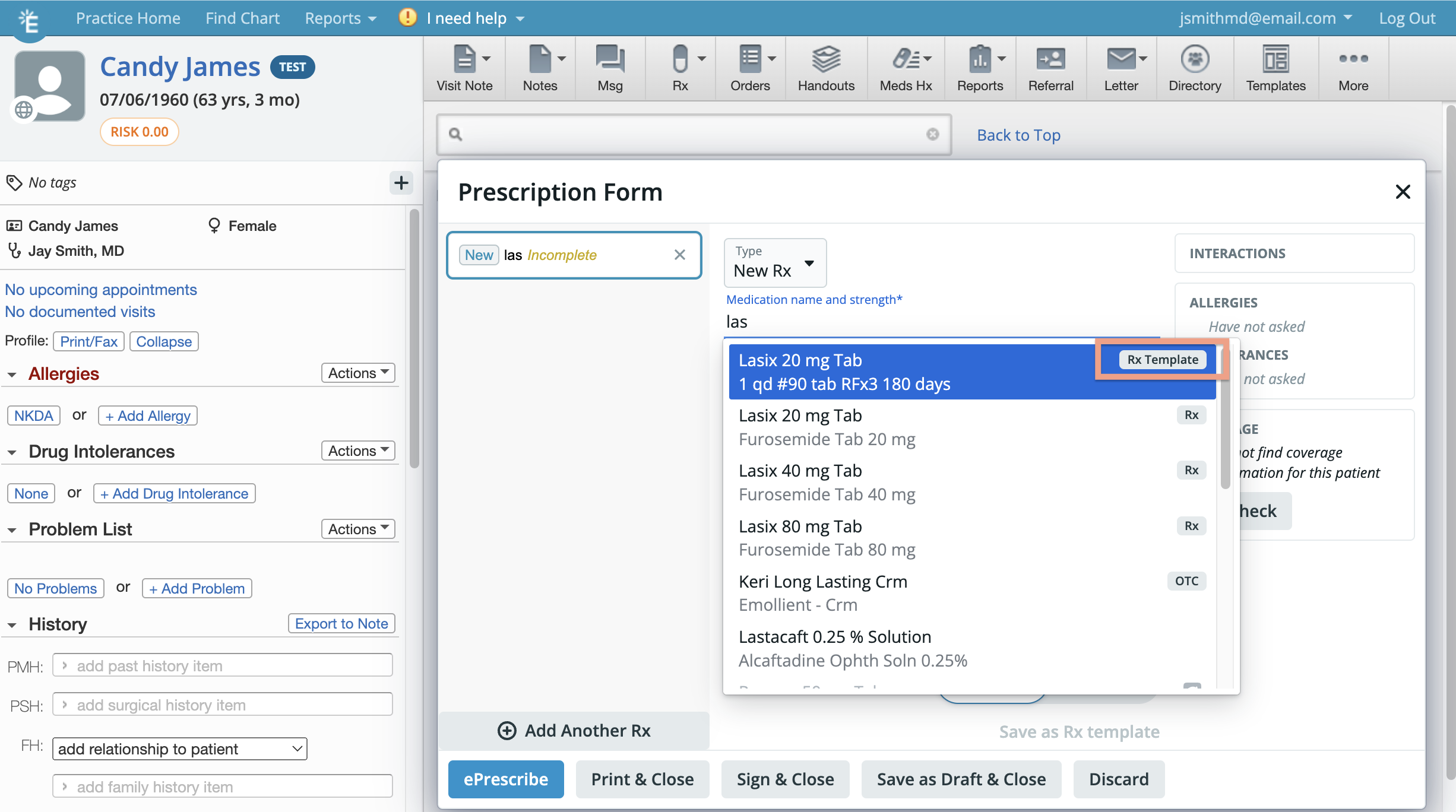 Prescription (Rx) Templates Guide