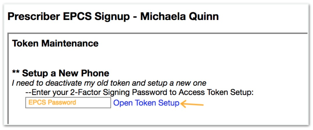 EPCS Token or Password Update Guide