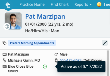 Patient Chart Guide- Checking for patient's insurance eligibility in ...
