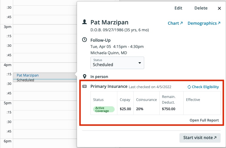 Patient Chart Guide- Checking for patient's insurance eligibility in ...
