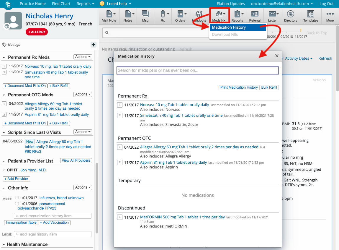 Medication List Management Guide - Managing a patient's medication history