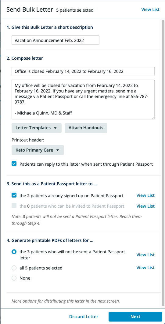 Bulk Letter Guide- Mass communication with Patients