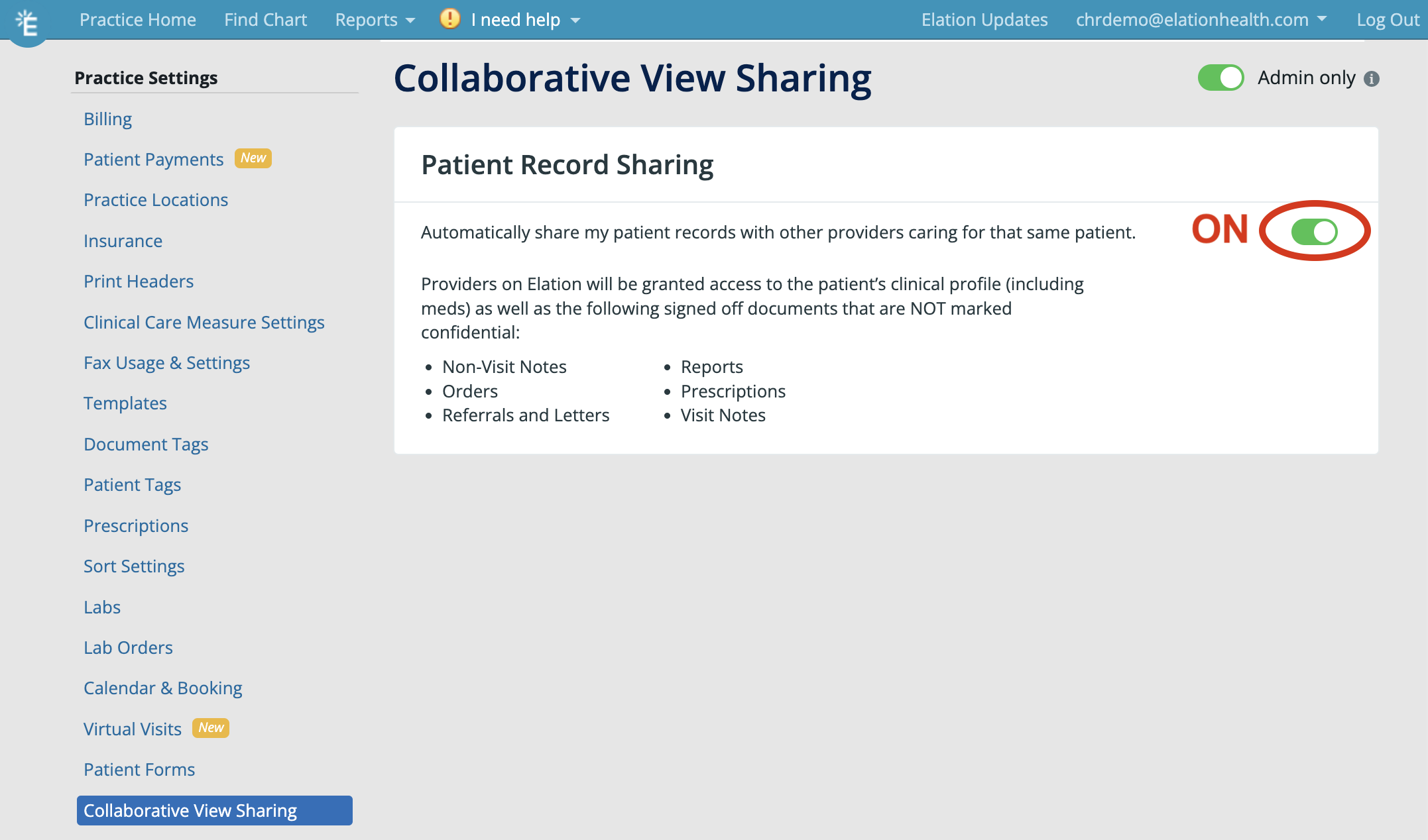 Patient Chart Guide- Using the Collaborative View to share patient charts