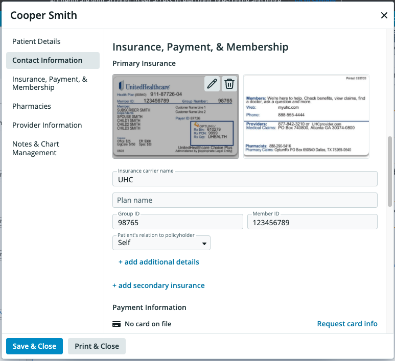 Insurance Card Image Upload Guide