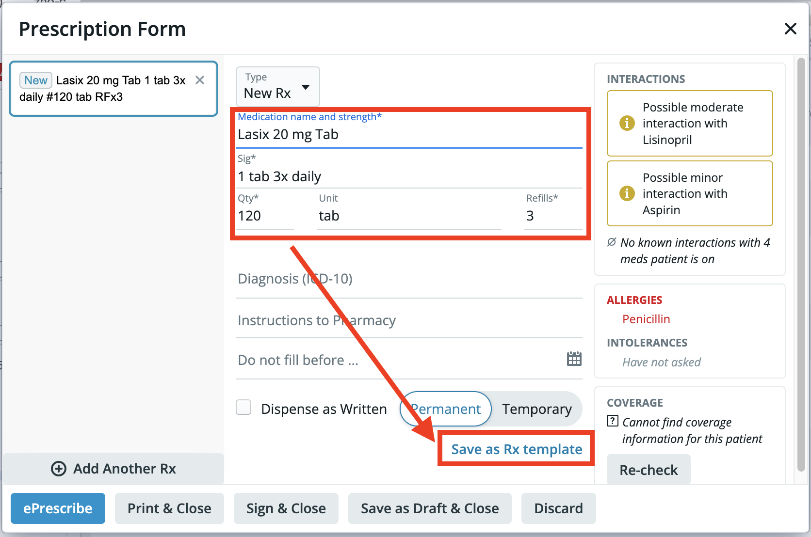 Prescription (Rx) Templates Guide