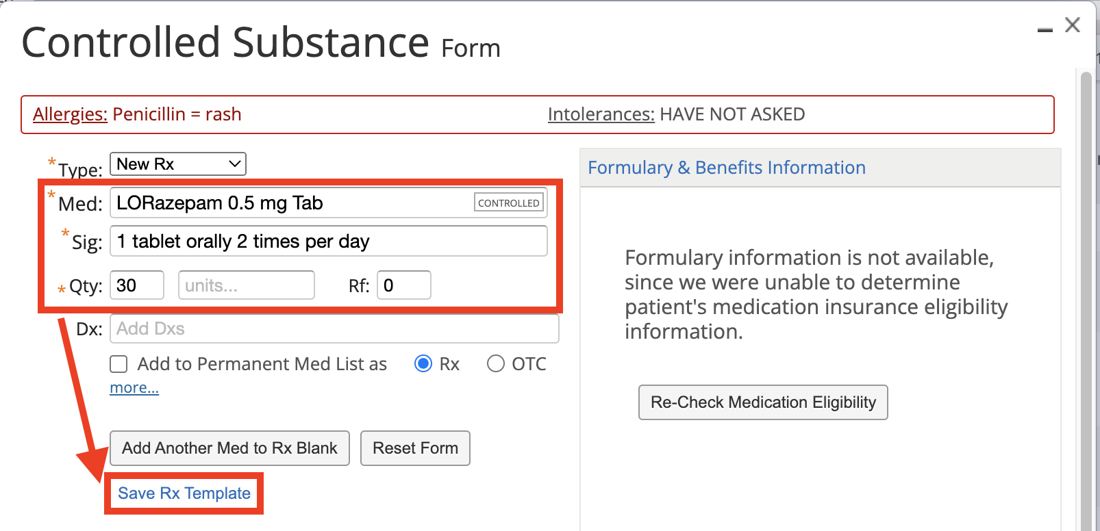 Prescription (Rx) Templates Guide