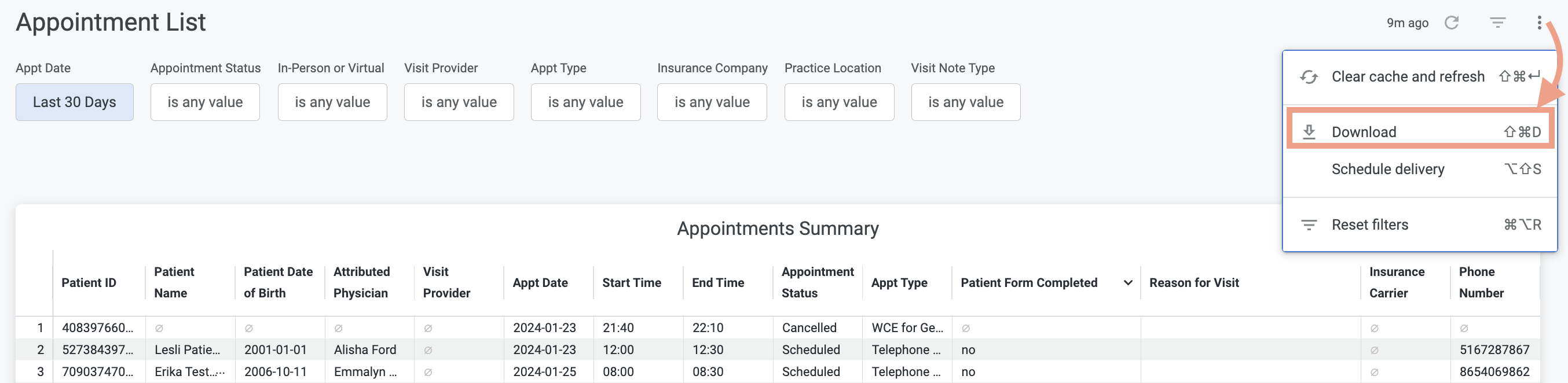 Reporting Guide- Built-in appointment and visit note productivity ...