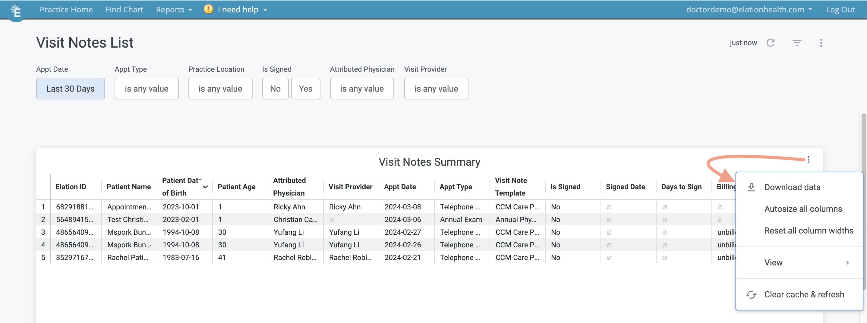 Reporting Guide- Built-in appointment and visit note productivity ...