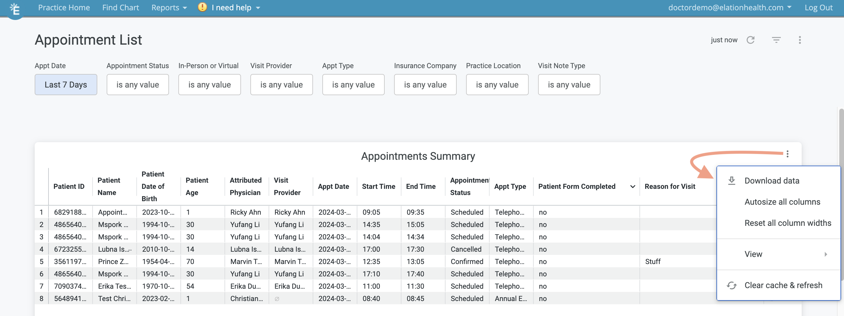 Reporting Guide- Built-in appointment and visit note productivity reporting (Premium EHR)