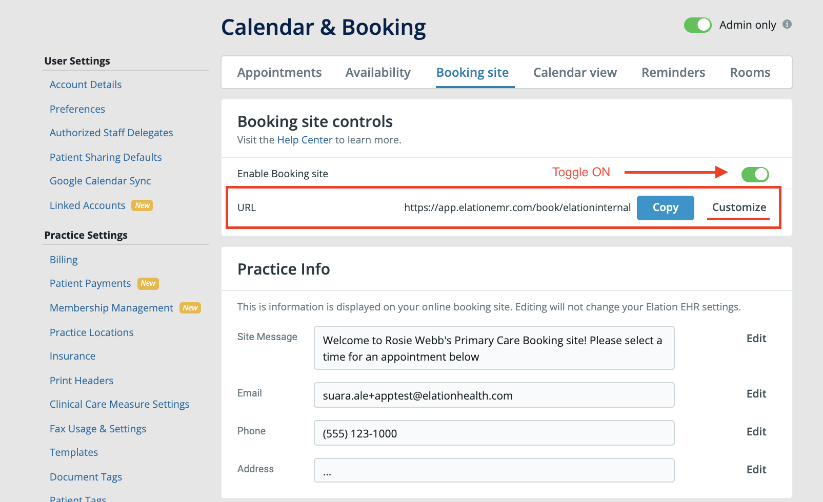 Patient Booking Site Guide
