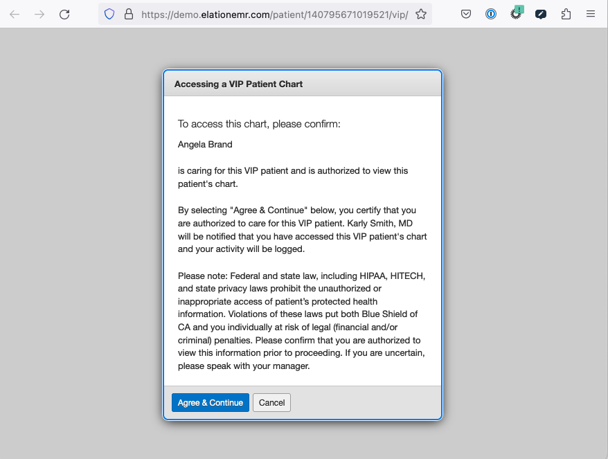 Patient Chart Guide - Marking charts as VIP for restricting access ...