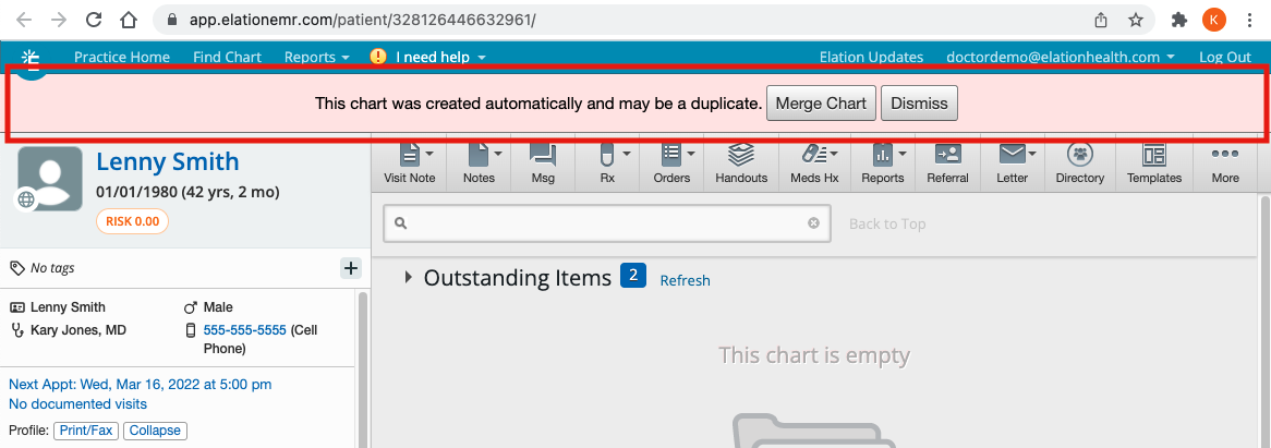 Patient Chart Guide- Merging duplicate charts