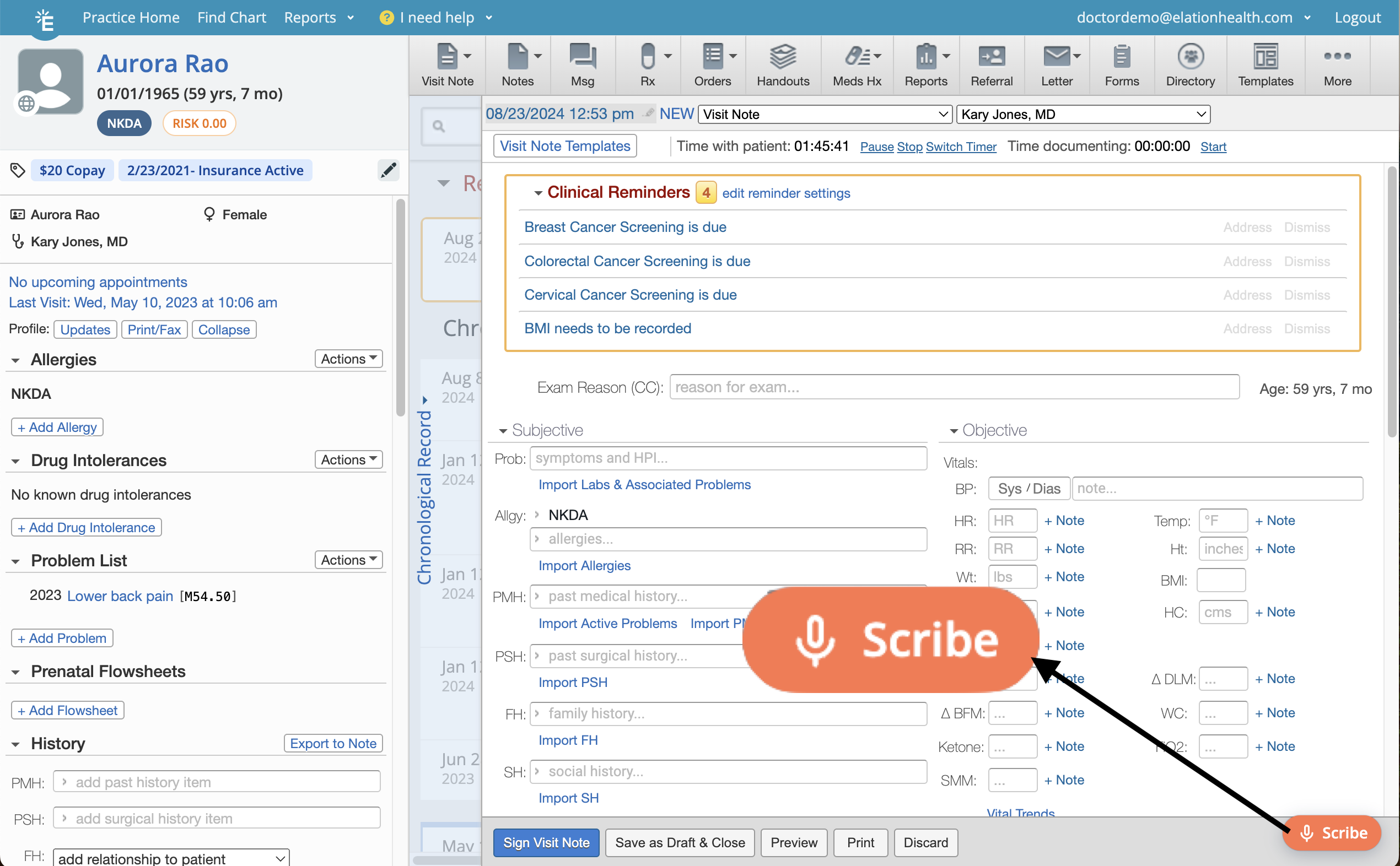 Note Assist Guide- Scribing visit notes in Elation EHR (Add-On)
