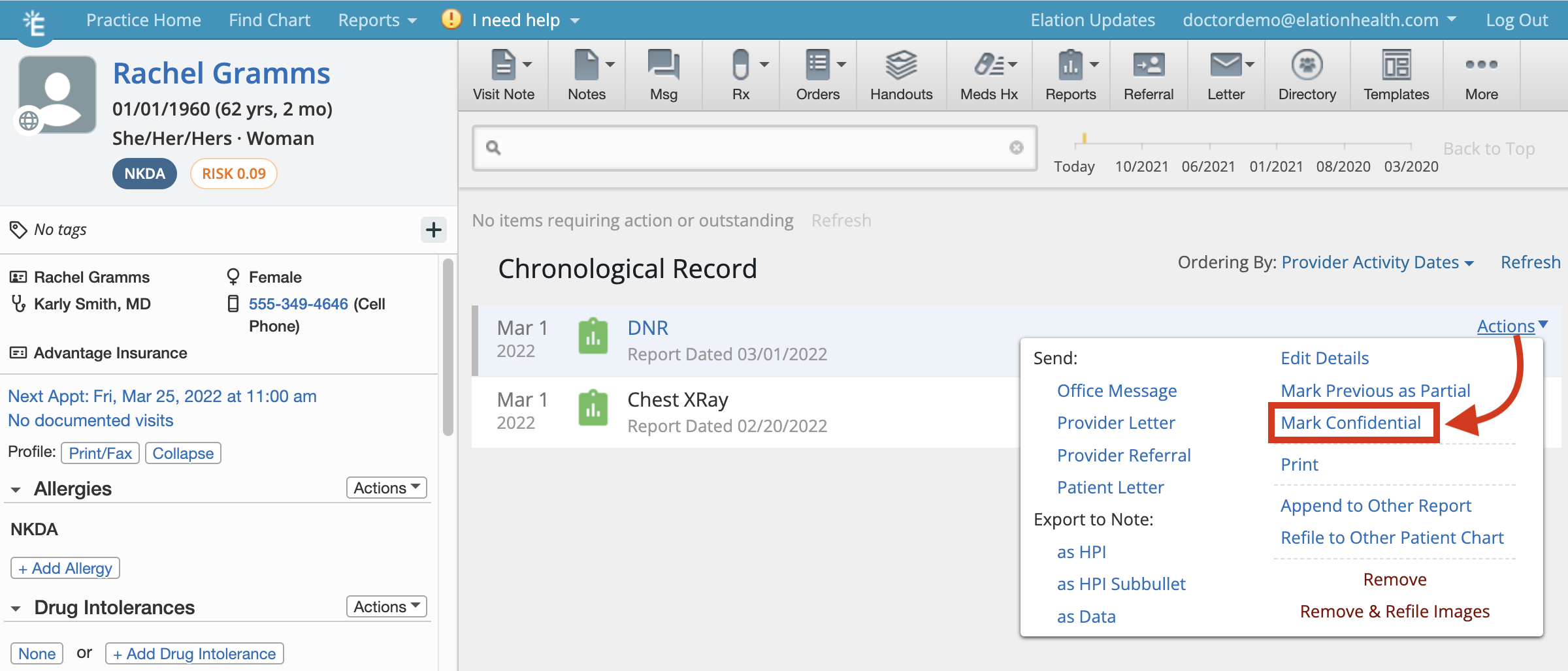 Patient Chart Guide- Managing confidential records