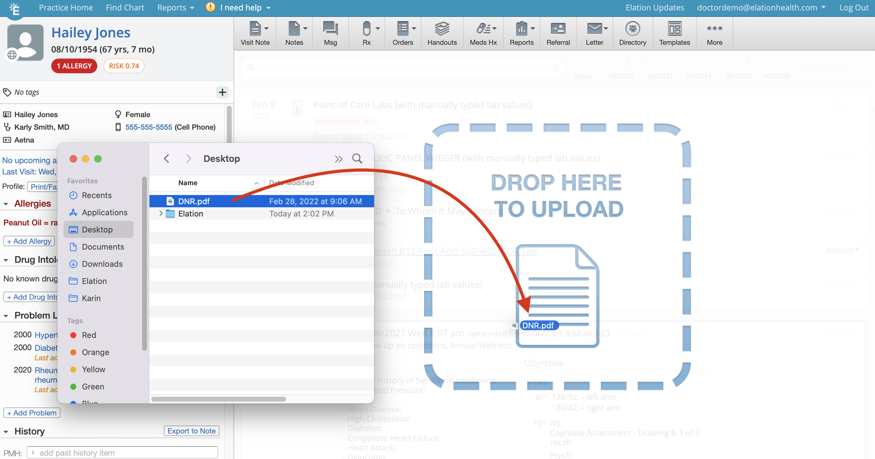 Patient Chart Guide- Uploading documents directly within the patient's ...