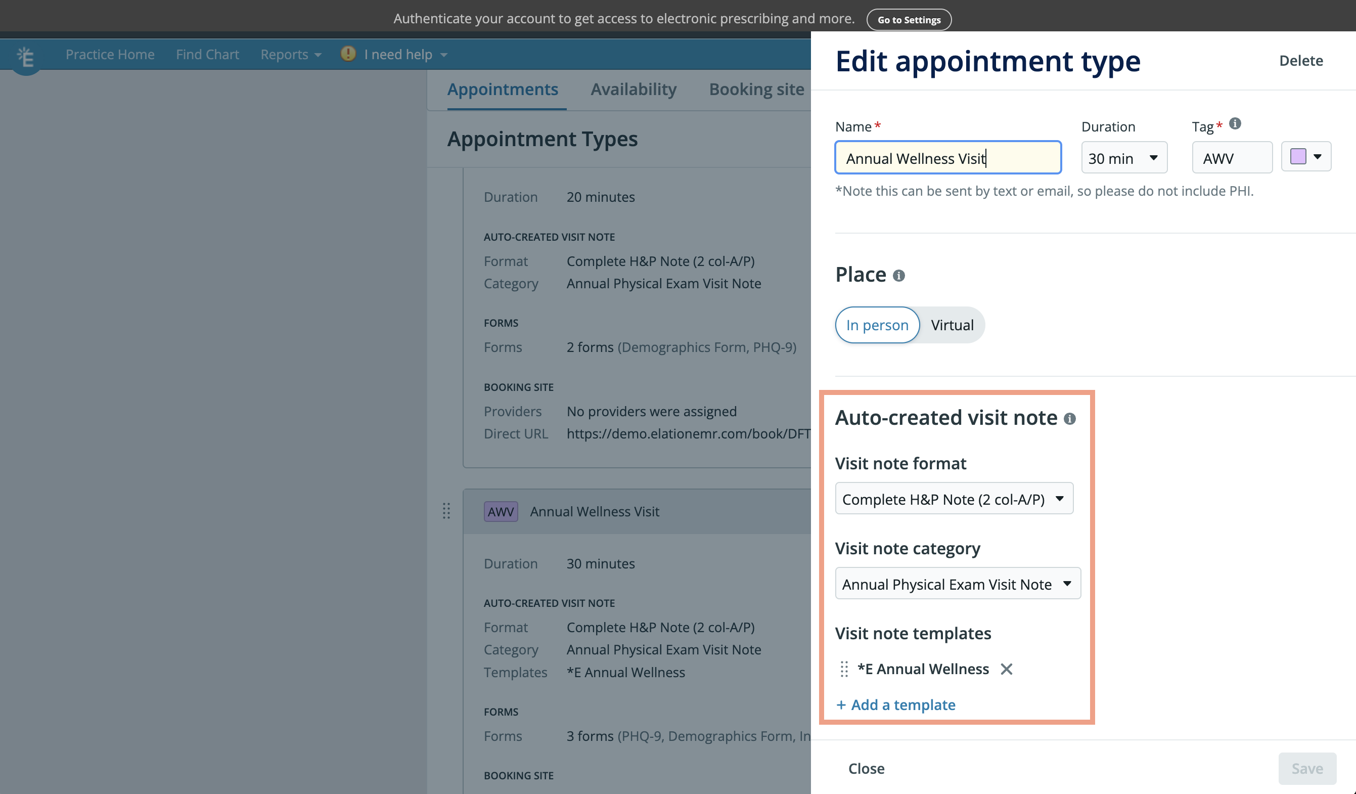 Visit Note Documentation Guide- Using visit note automation for appointments