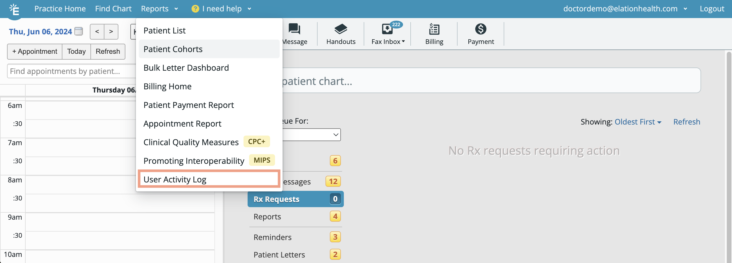 User Accounts Guide- Viewing activity logs for users in your practice
