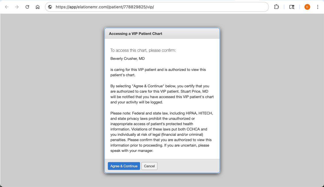 Patient Chart Guide - Marking charts as VIP for restricting access ...