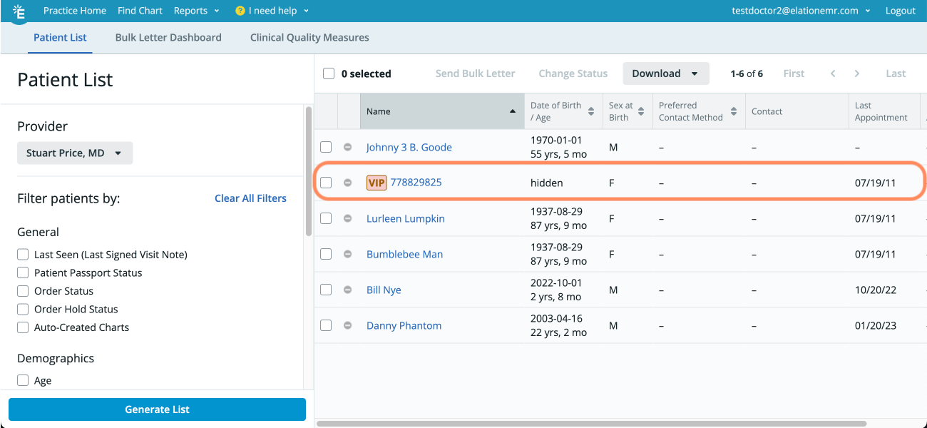 Patient Chart Guide - Marking charts as VIP for restricting access ...
